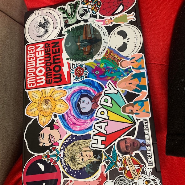 HAPPY Vinyl Sticker // Positivity Laptop Sticker // Colourful Sticker ...