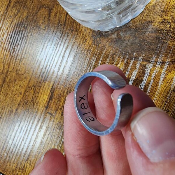 Scripture Ring Custom Bible Verse Ring Hand Stamped Cross Ring ...