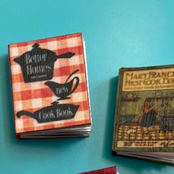 28 VINTAGE COOKBOOK Dollhouse Miniature Book Cover Set #8–1:12 ...