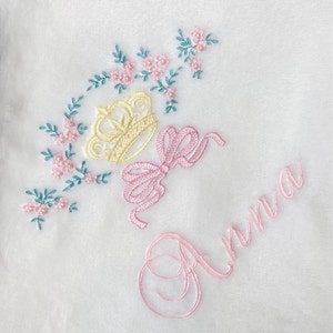 Crown Flowers Embroidery Design, Newborn Embroidery Design Machine ...