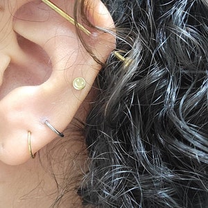 Tiny Open Flower Threadless Flat Back Earrings, 20,18,16ga, 5-10mm ...