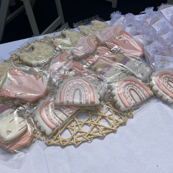 Boho Baby Shower Decorated Sugar Cookies, 1 Dozen Cookies, Shower Favor ...