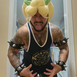 Bowsette Bowser Cuff Choker Punk Gothic Stud Bracelet Wristband Cuff ...