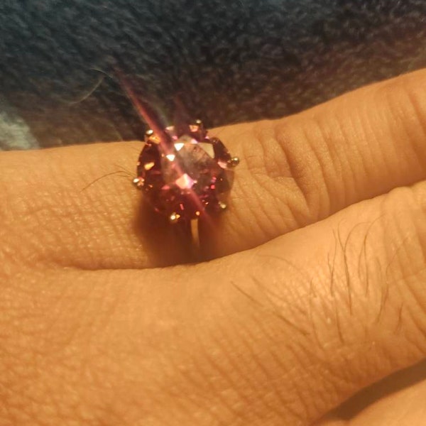 Certified Rare Round Brilliant Fancy Vivid Red Moissanite Three Stone ...