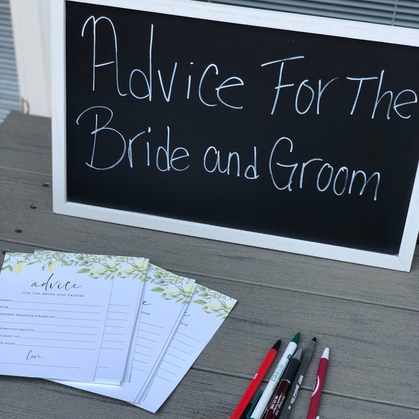 Bridal Shower Advice Card Template, Wedding Advice for the Bride and ...
