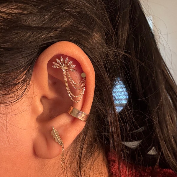 14K Gold Spikes Stud Piercing - Real Gold Piercing - Spikes Stud ...