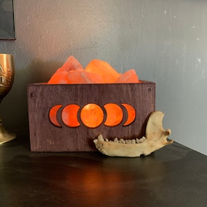 Moon Phase Himalayan Salt Lamp/salt Box - Etsy
