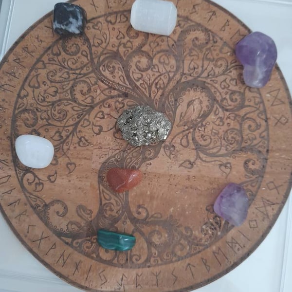 Rune Casting Board Norse Mythology Ratatoskr Viking Tree of Life Runic ...