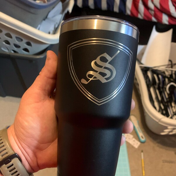 Personalized Initial YETI Tumbler: Laser Engraved 20 Oz Stainless Steel ...