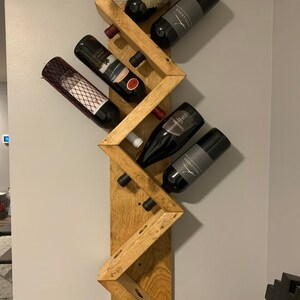 Zig Zag Wine Rack the Ziggy Zag Z Geometric Wall Mounted - Etsy