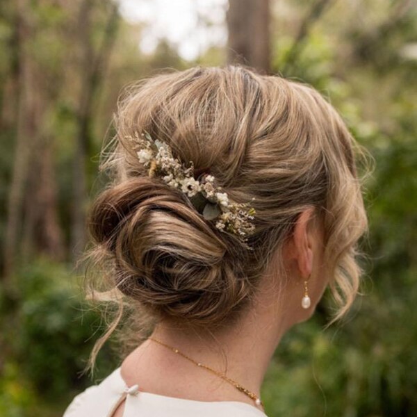 Wildflower Dried Flower Arrangement, Mauve Pink Tea Tree Whimsical ...
