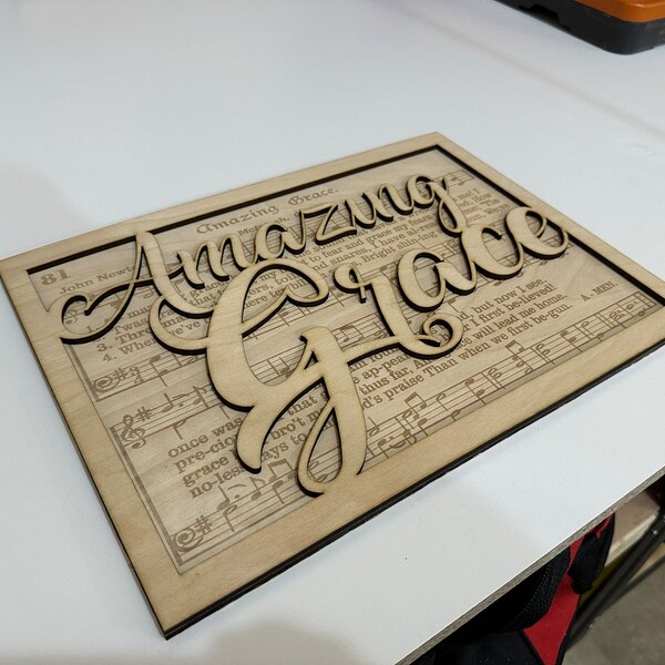 Amazing Grace Sign Svg – Layered Wood Hymn Laser File – Gospel Wall ...
