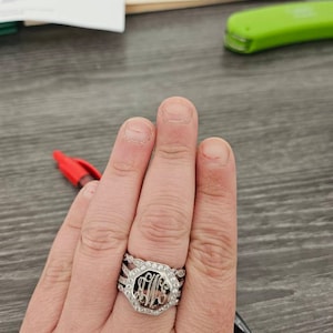 Sterling Silver Monogram Stackable Ring, Sterling Silver Stackable ...