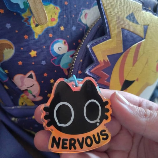 Nervous Void Cat 2 Inch Rainbow Acrylic Charm - Etsy