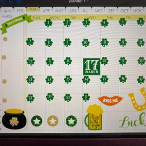 St. Patrick's Day Mega Digital Sticker Bundle Goodnotes & iPad March ...