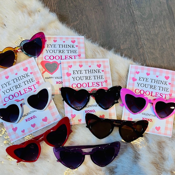 Printable Heart Sunglasses Valentine's Day Card, Instant Download | Eye ...