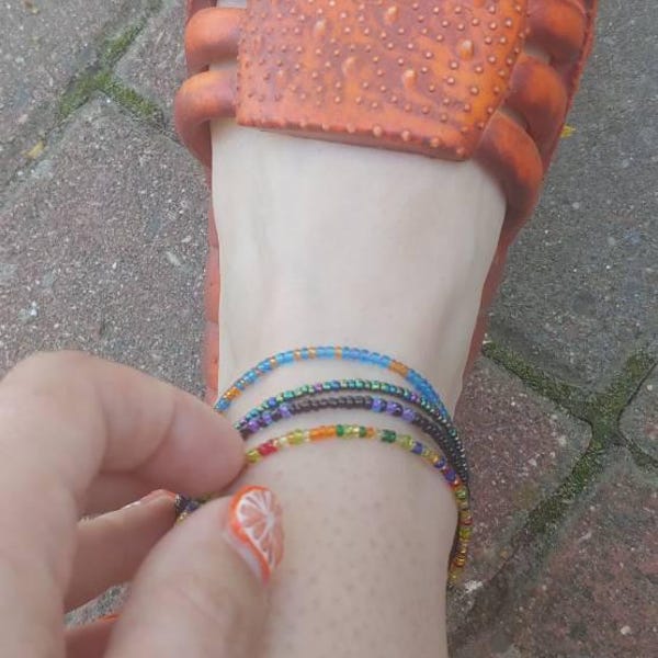 Beaded Anklets - Assorted Colors - African Jewelry - Anklets - Pastel ...