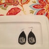 Faux Leather Monogrammed Earrings; Personalized With Your Monogram ...