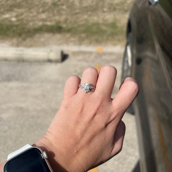 Unique Halo Alexandrite Engagement Ring Set Rose Gold Moissanite ...