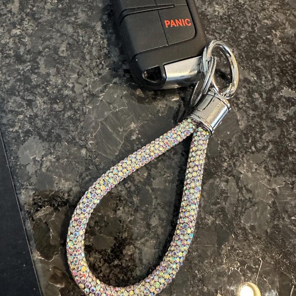 Silver Pink Rhinestone Keychain, Unique Gift for Mom Woman Her Friend ...