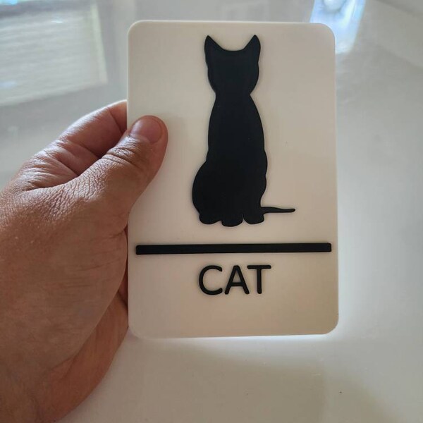 3D Printed Litter Box Sign, Restroom Sign for Cats - Etsy