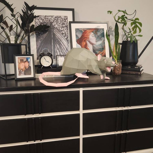 Angry Rat Papercraft, Mouse, Digital Template, PDF Download, Gurko, 3D ...