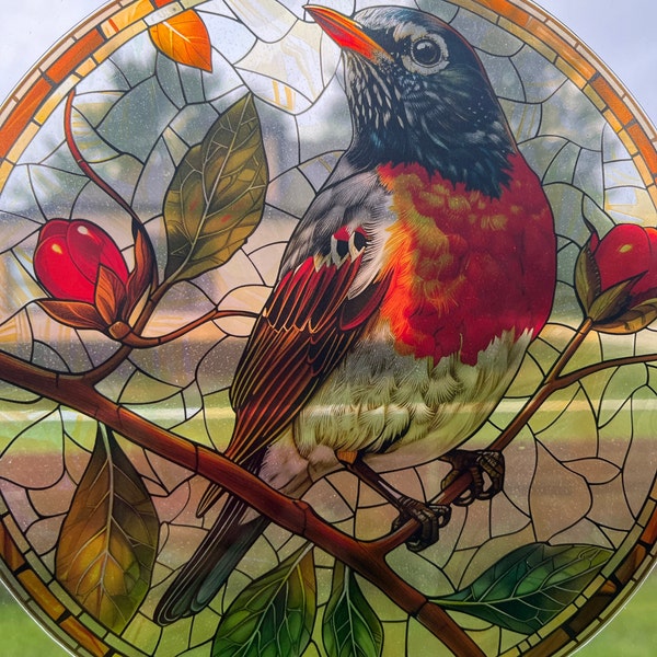Pheonix Faux Stained-glass WINDOW CLING Greek Mythology Bird Sun ...
