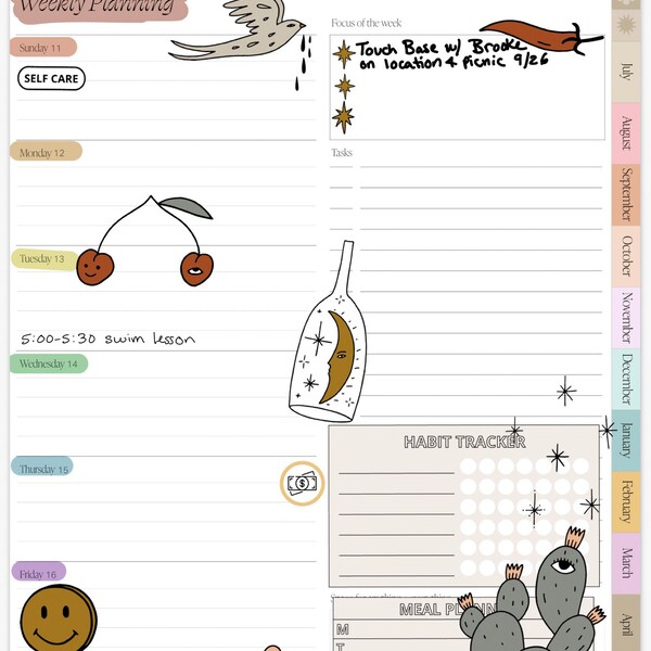 Digital Stickers | Boho Mystic Animal Nature Sticker Pack | iPad ...