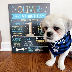 Dog First Birthday Sign, Puppy 1st Birthday Poster, Puppy First ...
