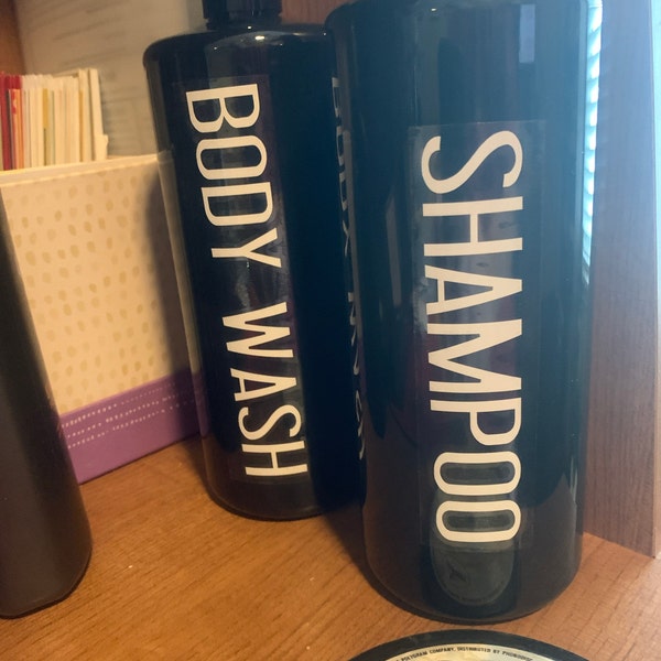 Shampoo Conditioner Body Wash Decal Set, Soap Dispenser Decals, Soap ...