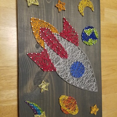 MADE TO ORDER Outer Space Rocketship String Art - Etsy