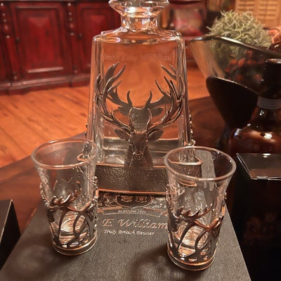 Highland Stag Glass Tankard Pewter Antler Handle Mug, Scottish Themed ...