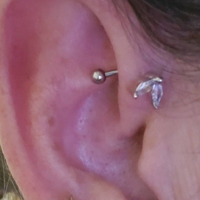 Ruby Red Diamond Heart Nose Stud Nose Ring Sterling Silver Pin Nose ...