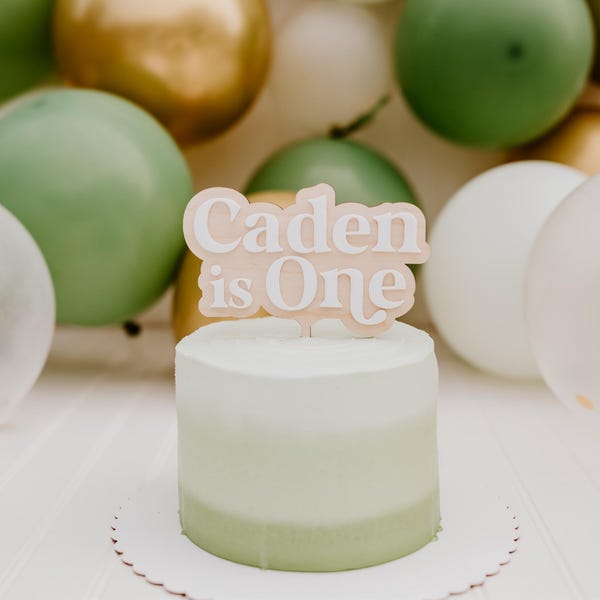 One Happy Dude Cake Topper Checkered Birthday Party Number 1 Cake ...