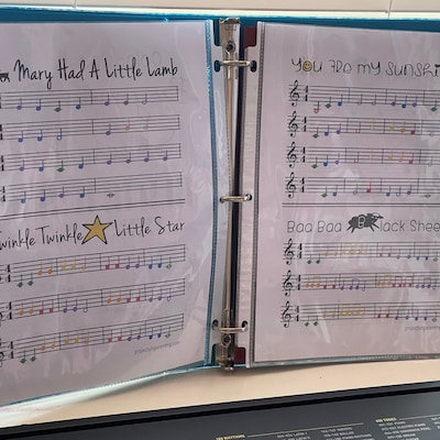 9 SONG PACK Color Coded Beginner Piano Music Sheets - Etsy