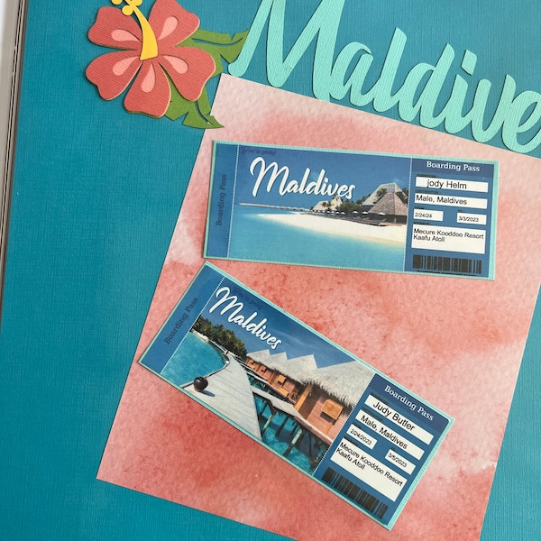 Maldives Ticket ,boarding Pass Template, Vacation, Trip, Surprise ...