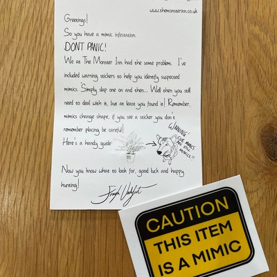 10 Mimic Warning Stickers - Etsy