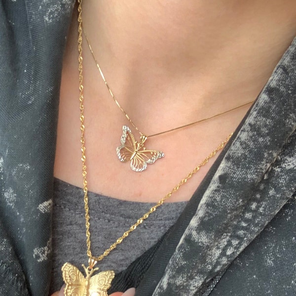 Gold Butterfly Necklace - Etsy