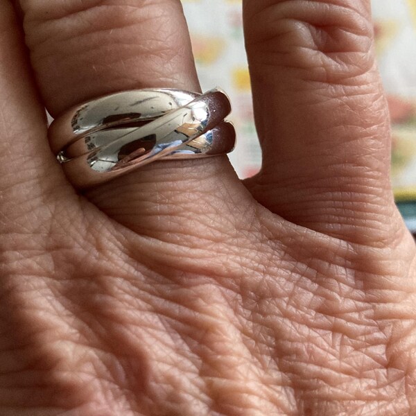 925 Sterling Silver Triple Rolling Ring: Handmade Statement Jewelry - Etsy