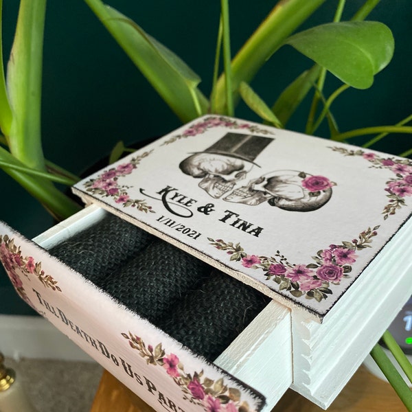 Gothic Ring Bearer Box Skulls Ring Box Halloween Wedding Ring Box Black ...