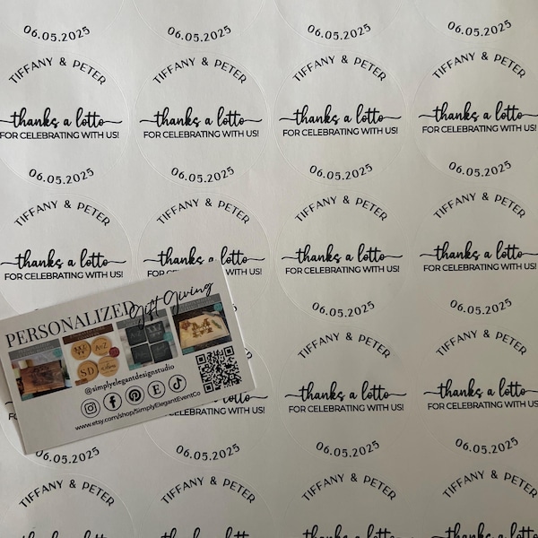 20 Custom Wedding Lottery Favor Stickers for Lotto Ticket Favor ...