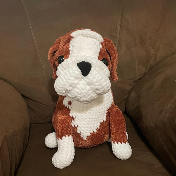 English Bulldog Crochet Pattern, Bulldog Dog Amigurumi Pattern, Crochet ...