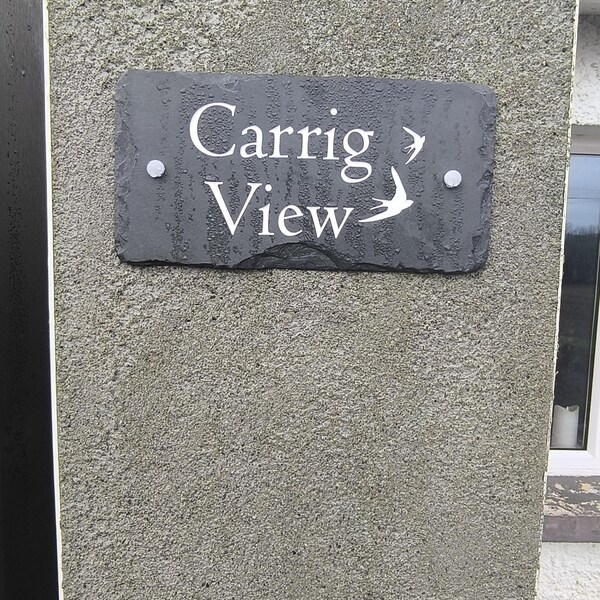 Engraved Emerald Green Ceramic Wall Tile Address Sign Irish Handmade ...