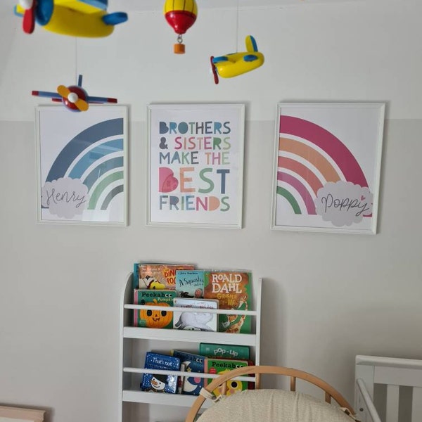 Brother and Sister Make Best Friends Prints, Sibling Prints, Shared ...