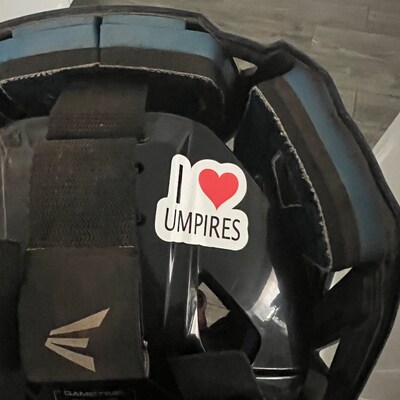 I Love Umpires Sticker, Catcher's Mask, Helmet Sticker, Umpire Sticker ...