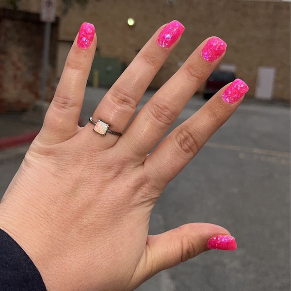 TAINTED LOVE- Pink Glitter Dip Powder, Pink Neon Glitter, Neon Pink ...