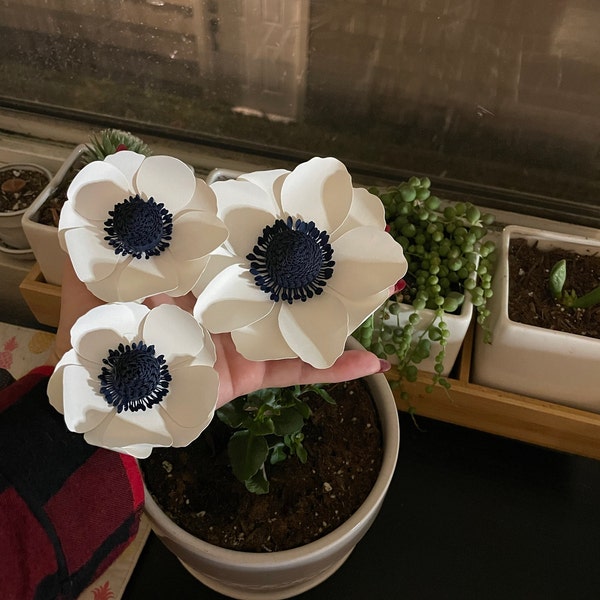 Mini Anemone Template Paper Flower Small/medium/large PNG SVG DXF ...