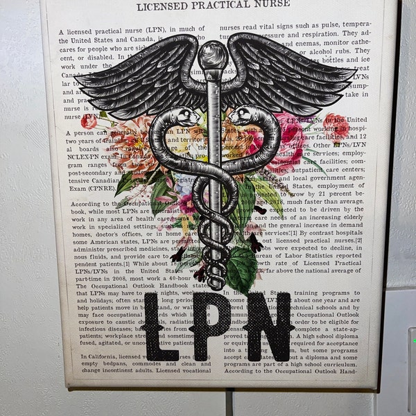 LPN With Flowers Print, Licensed Practical Nurse Gift, LPN Graduation ...