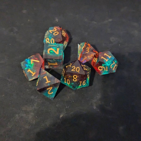 Demon's Blood DND D6, D20 Dice, Red Sharp Edge D&D Dice Set, Dungeons ...