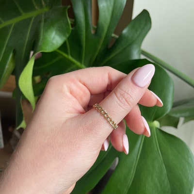 14k Mother and Son Ring, Kids Initial Ring, Gold Initial Ring, Birthday ...